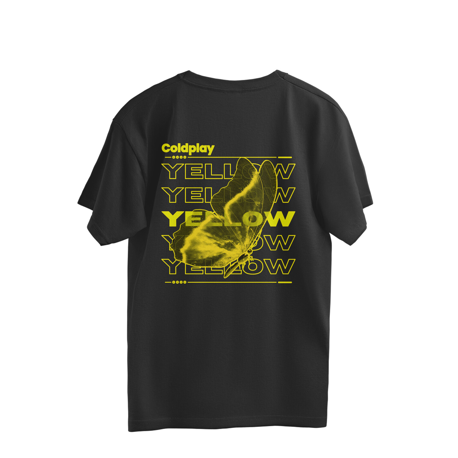 Coldplay Oversized T-shirt (both sides) - Yellow - Wittee