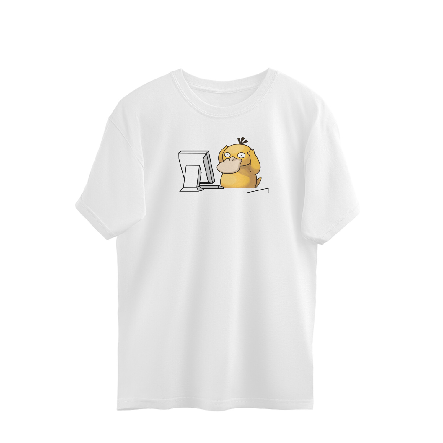 Psyduck Computer Meme Oversized T-shirt - Wittee