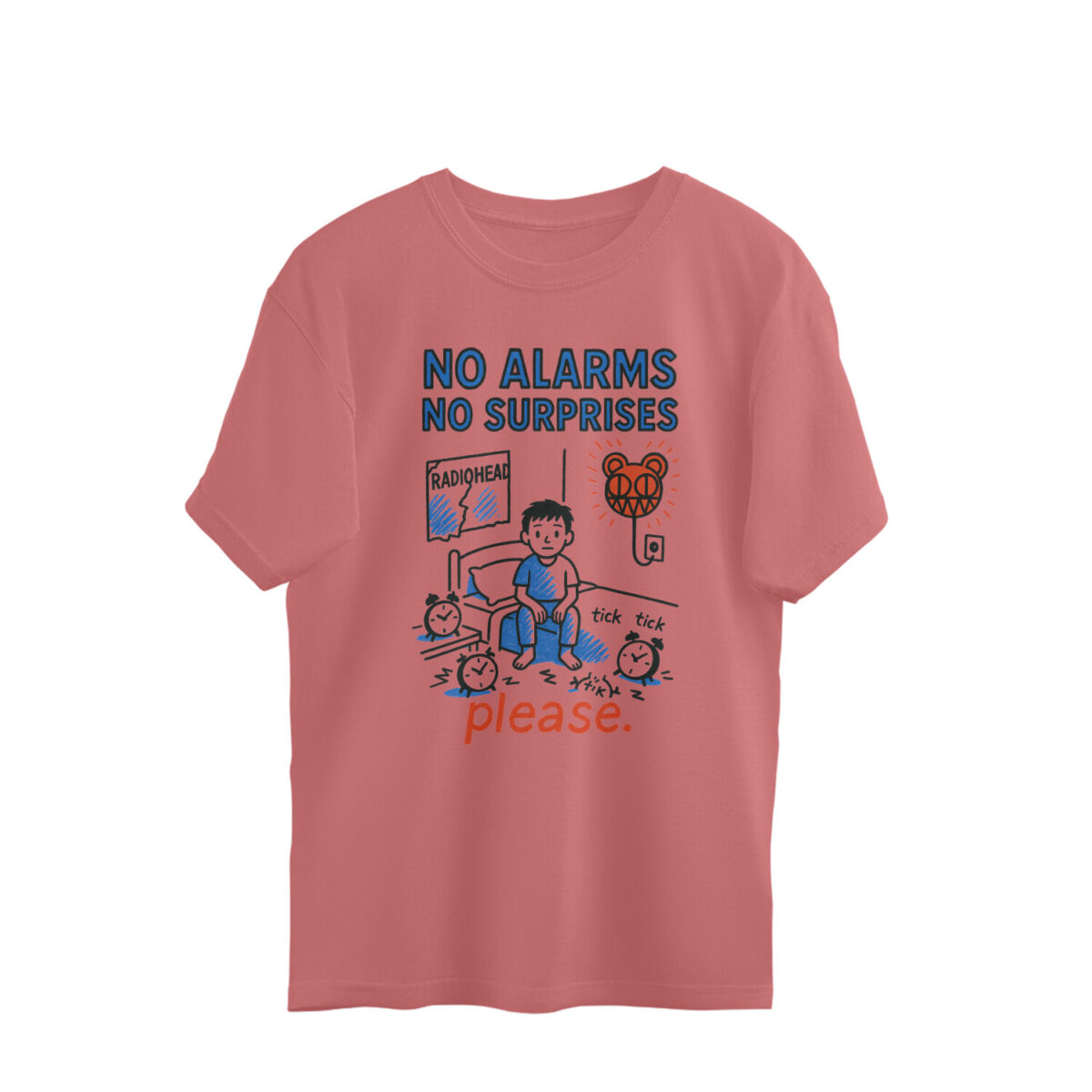 Radiohead Oversized T-shirt - Doodle Art - Wittee